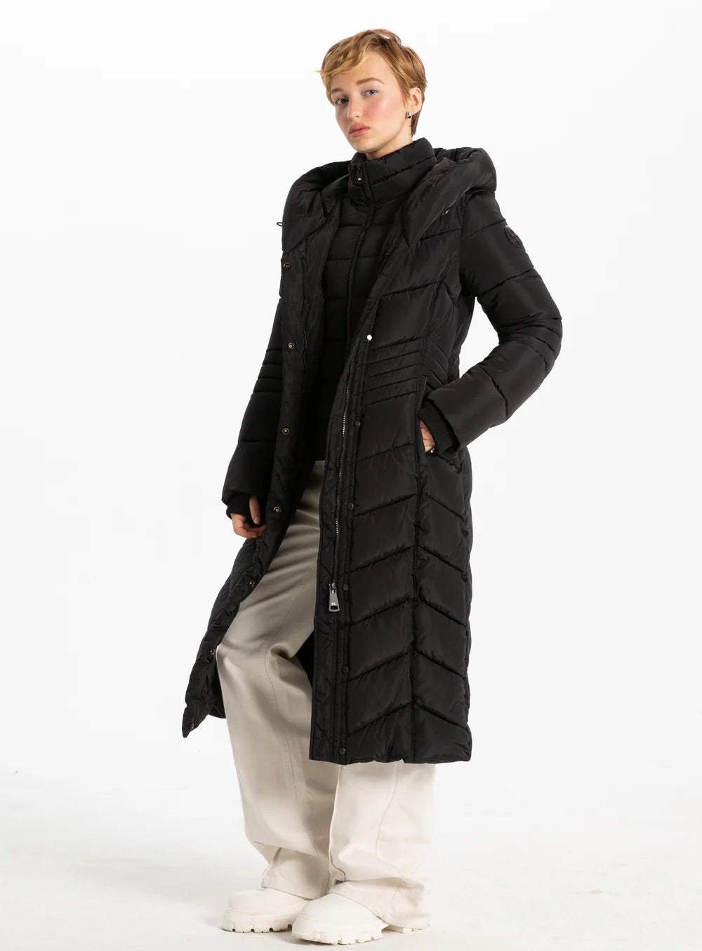 Point Zero Coat - Theodora Maxi - Black – City + Oak